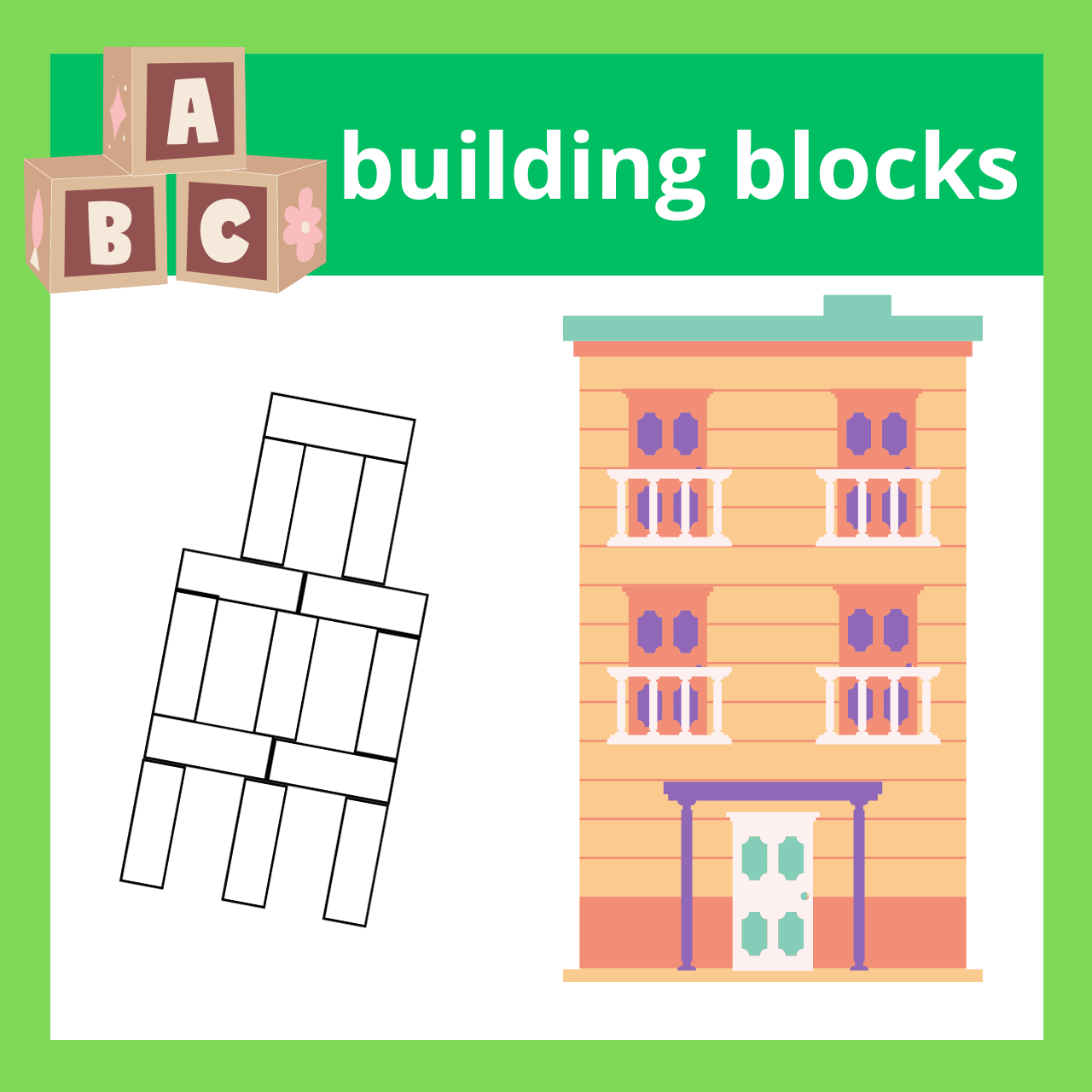 Building blocks blueprint - Kids Learn Curiously